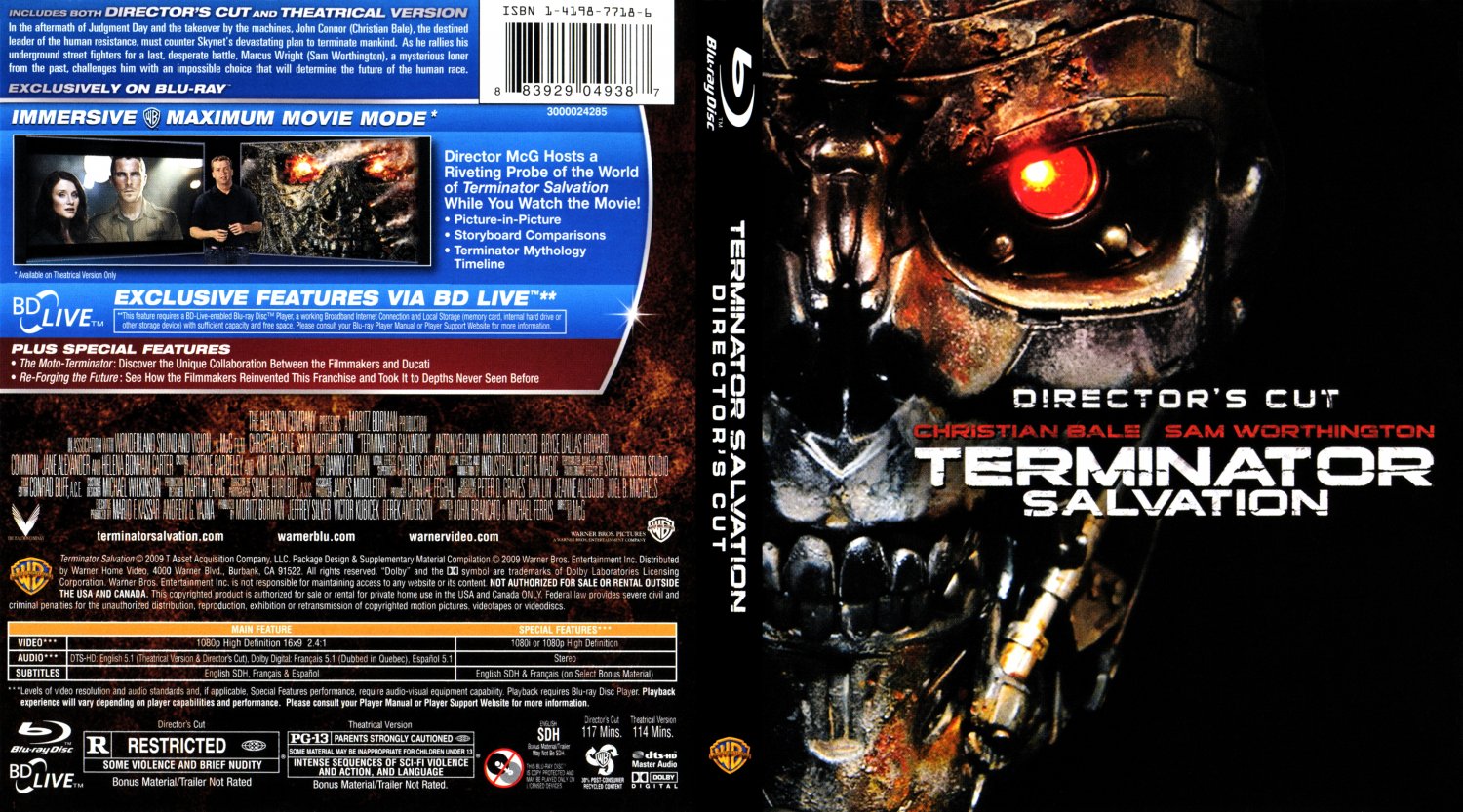 Terminator Salvation Director' Cut - Movie Blu-Ray Scanned Covers ... Terminator Salvation Director' Cut - Movie Blu-Ray Scanned Covers ...